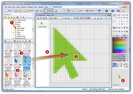 Tutorial Create Attractive Cursors Using Image Objects Axialis Software 6603