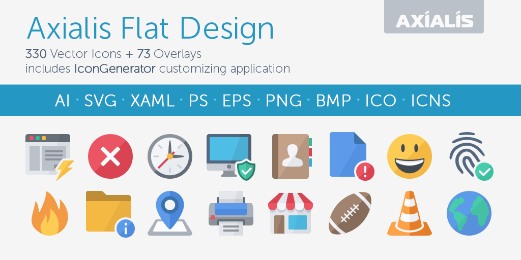Flat Design Icons for Developers — 2,640 Vector UI Icons (16 Sets ...